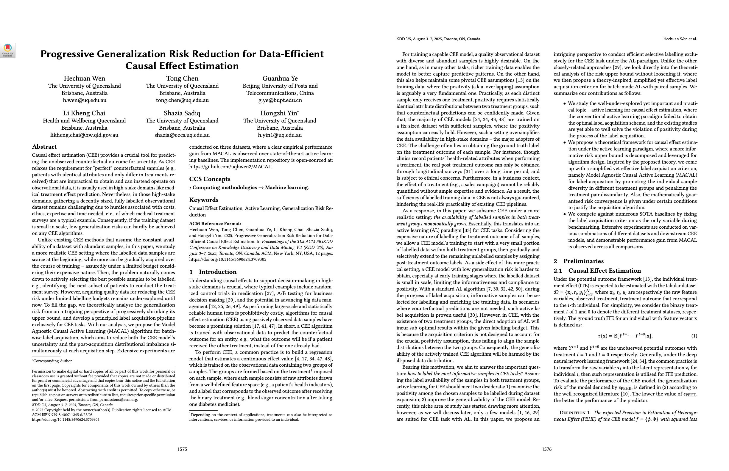 Progressive Generalization Risk Reduction for Data-Efficient Causal ...