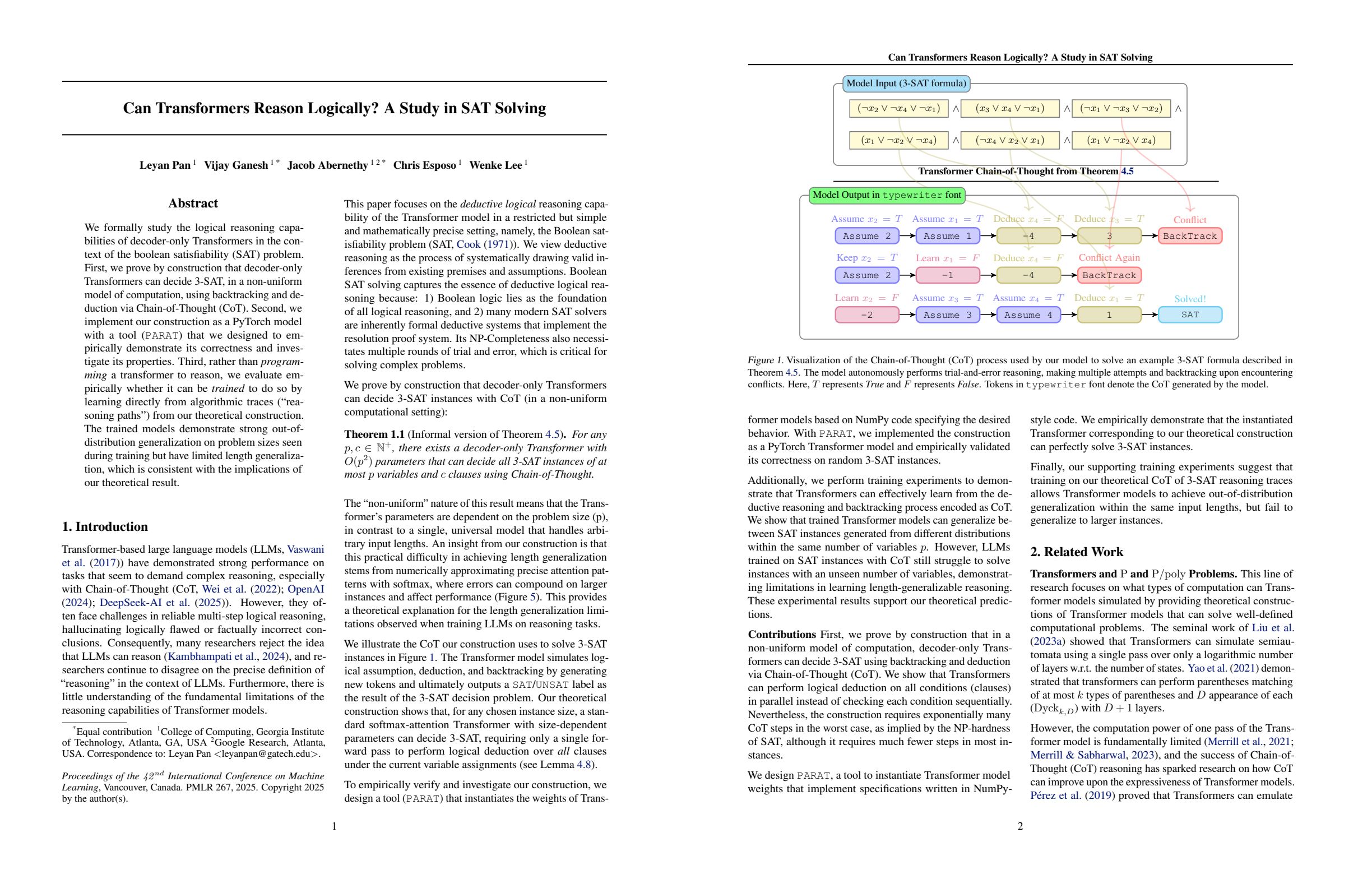 Can Transformers Reason Logically? A Study in SAT Solving
