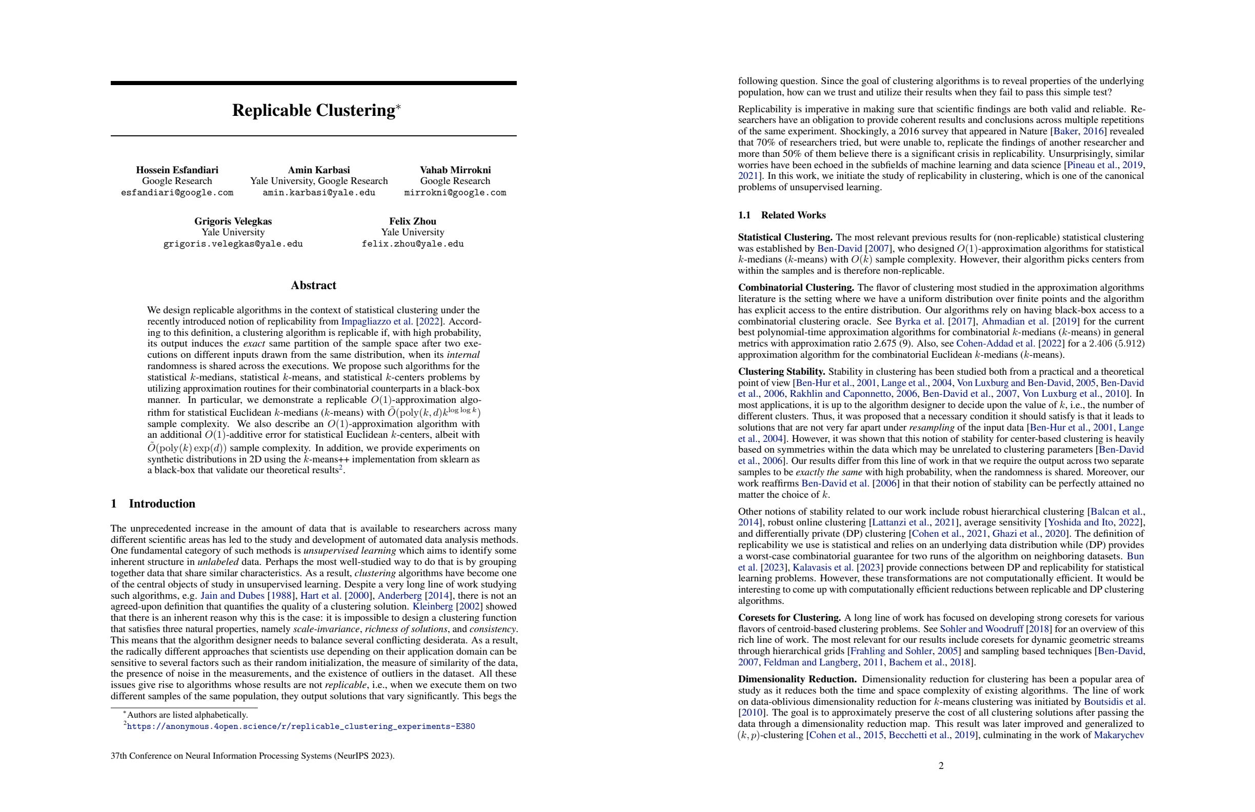 Replicable Clustering