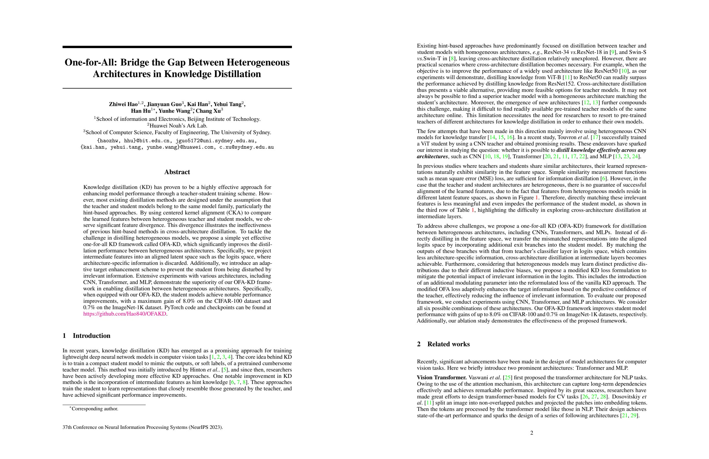 One-for-All: Bridge the Gap Between Heterogeneous Architectures in ...