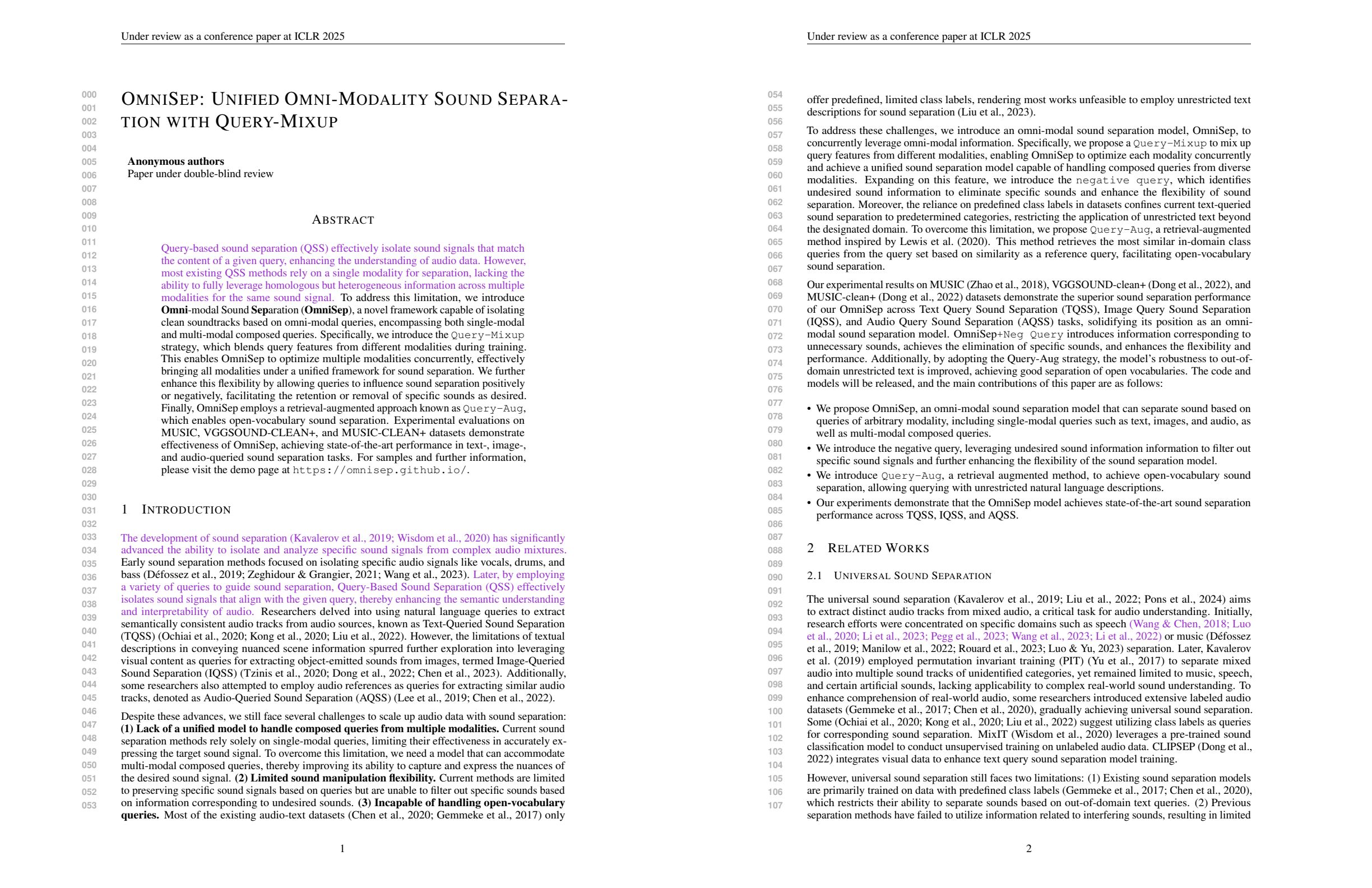 OmniSep: Unified Omni-Modality Sound Separation with Query-Mixup