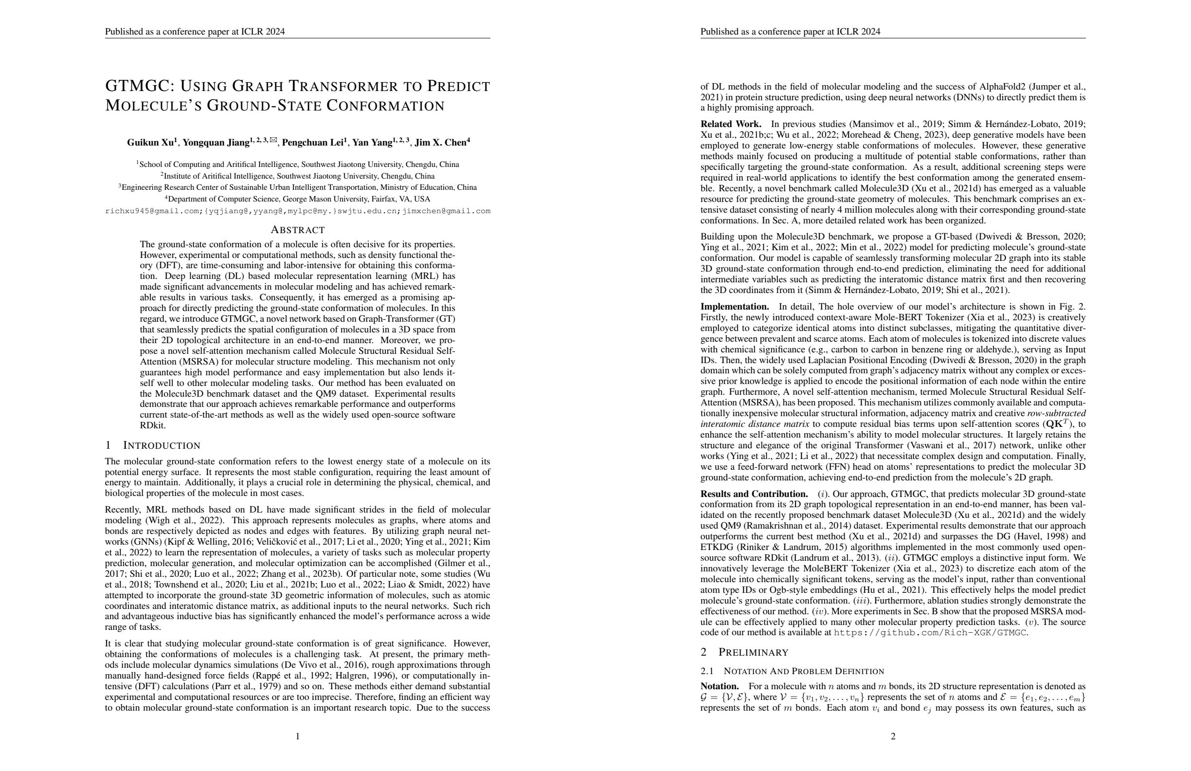 GTMGC: Using Graph Transformer to Predict Molecule’s Ground-State ...