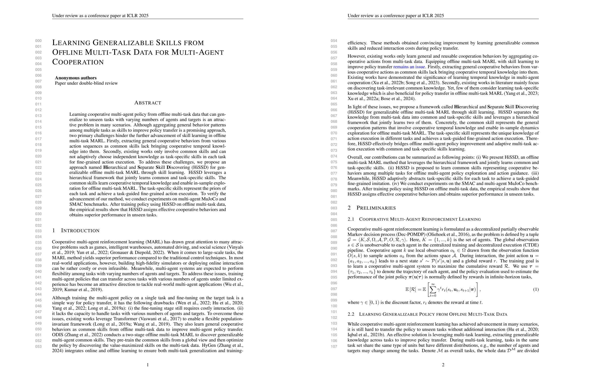 Learning Generalizable Skills from Offline Multi-Task Data for Multi-Agent Cooperation