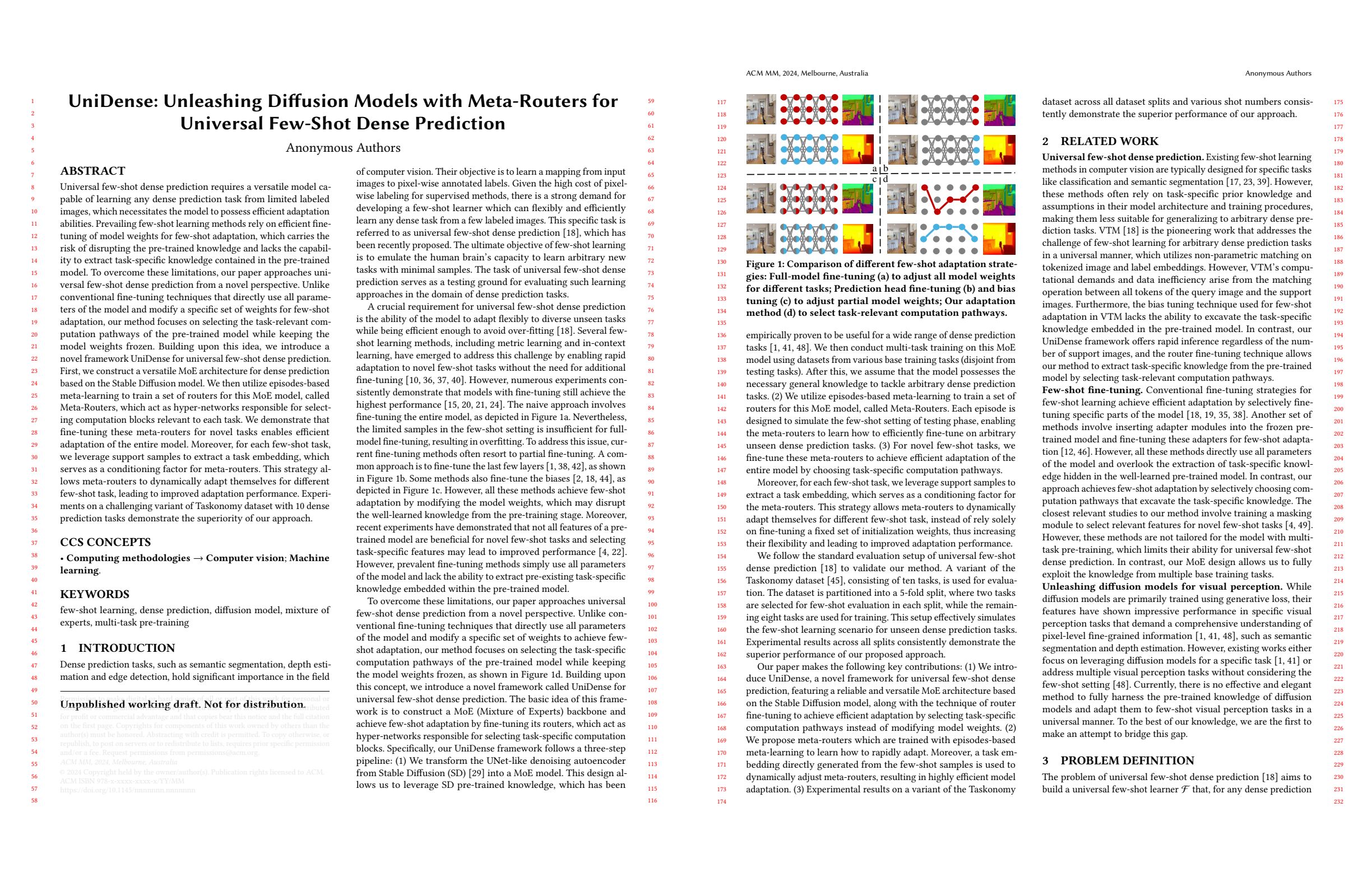UniDense: Unleashing Diffusion Models with Meta-Routers for Universal ...
