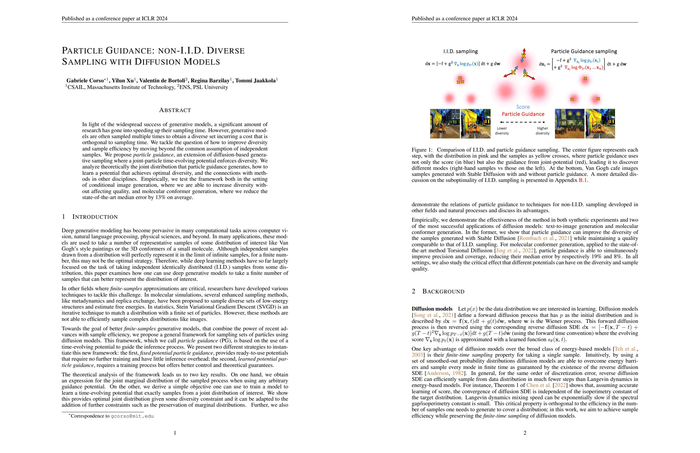 Particle Guidance: non-I.I.D. Diverse Sampling with Diffusion Models