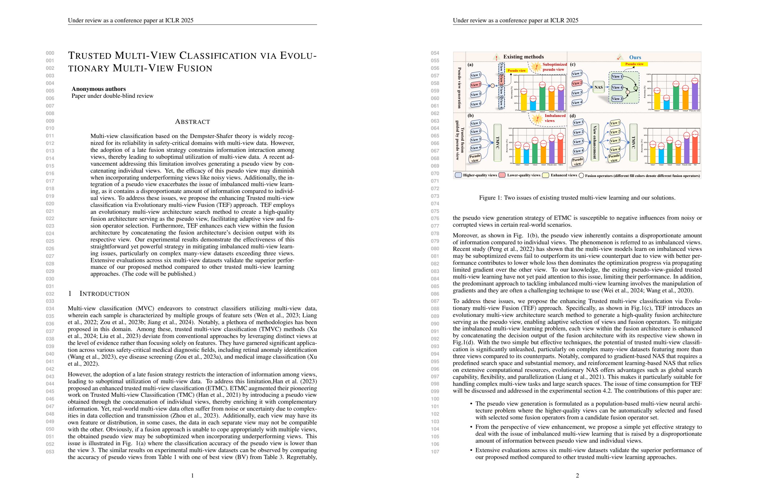 Trusted Multi-View Classification via Evolutionary Multi-View Fusion