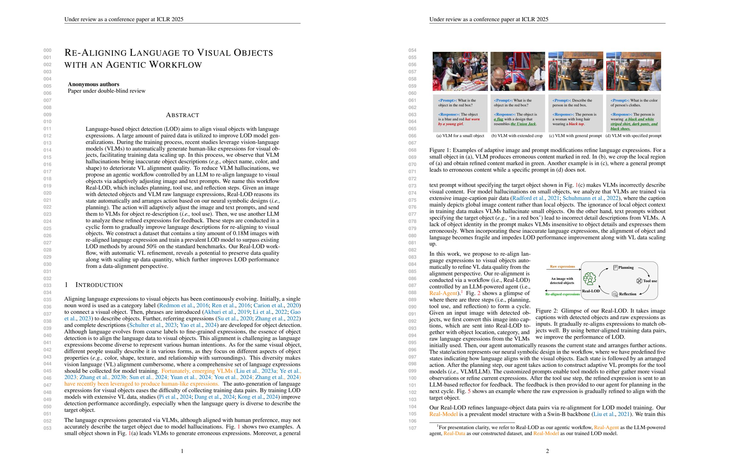 Re-Aligning Language to Visual Objects with an Agentic Workflow