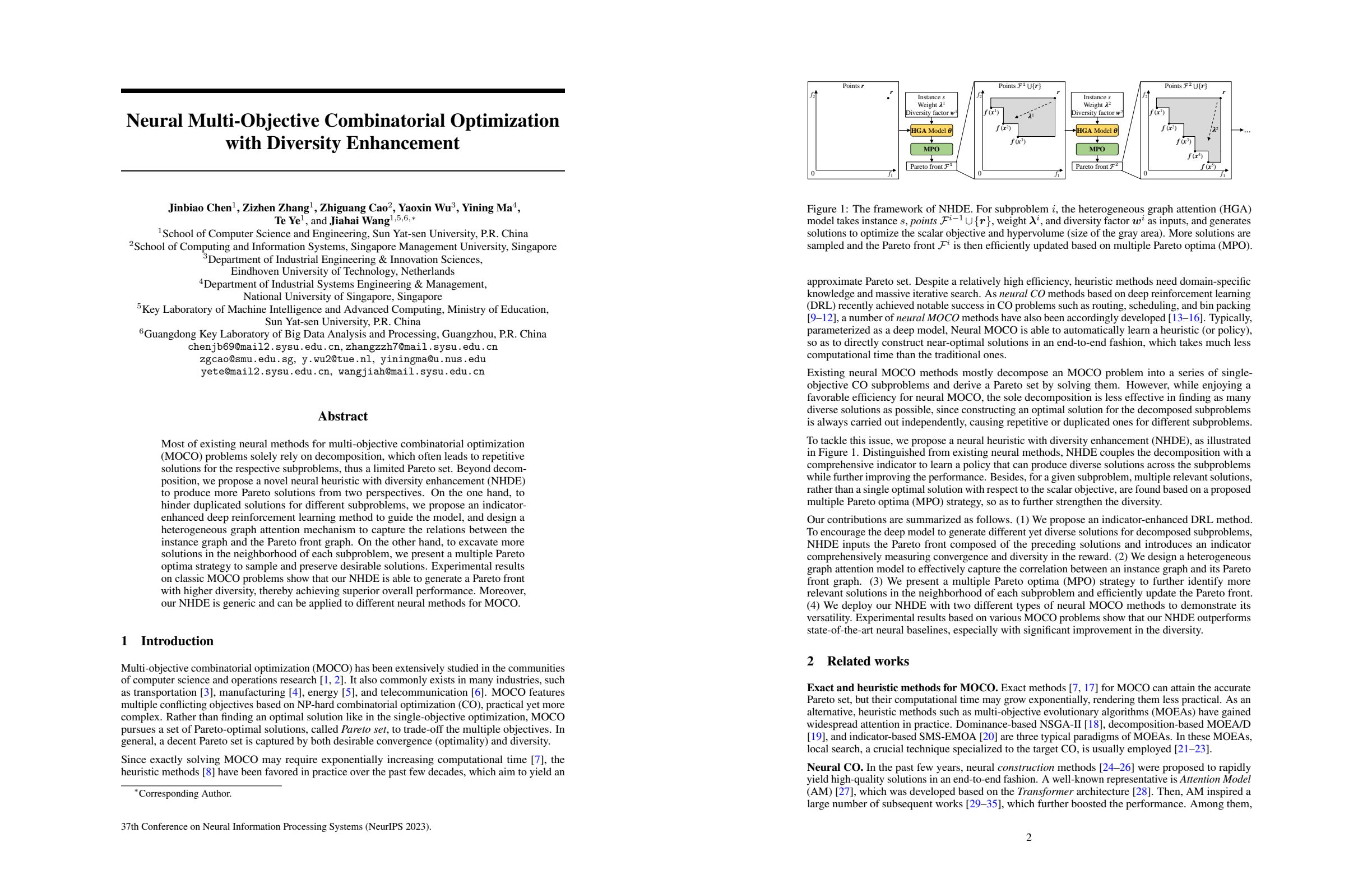 Neural Multi-Objective Combinatorial Optimization with Diversity ...