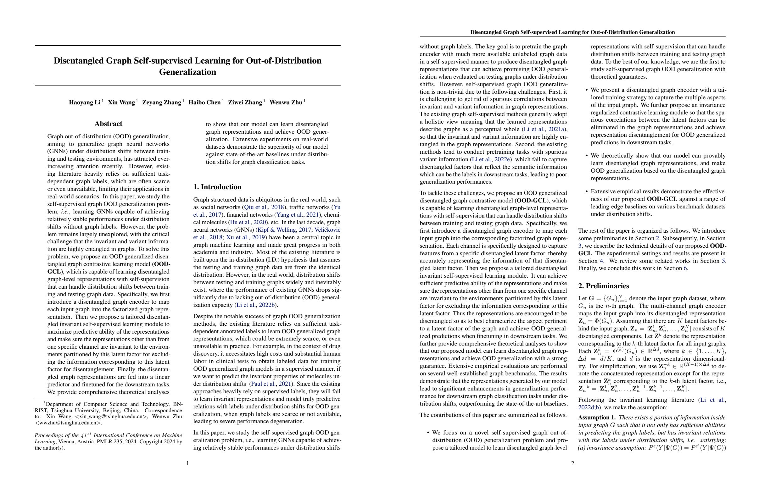 Disentangled Graph Self-supervised Learning for Out-of-Distribution ...