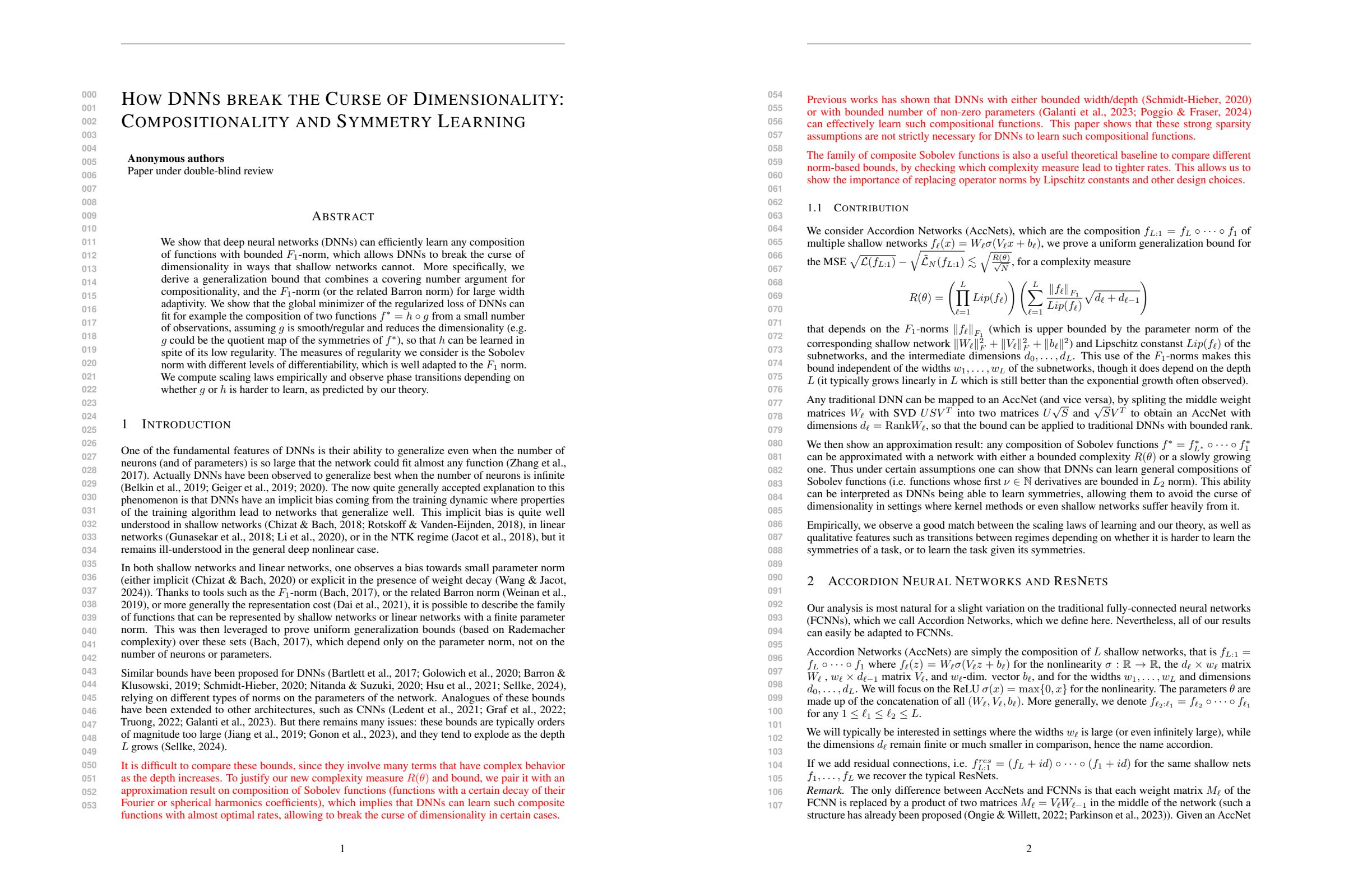 How DNNs break the Curse of Dimensionality: Compositionality and Symmetry Learning