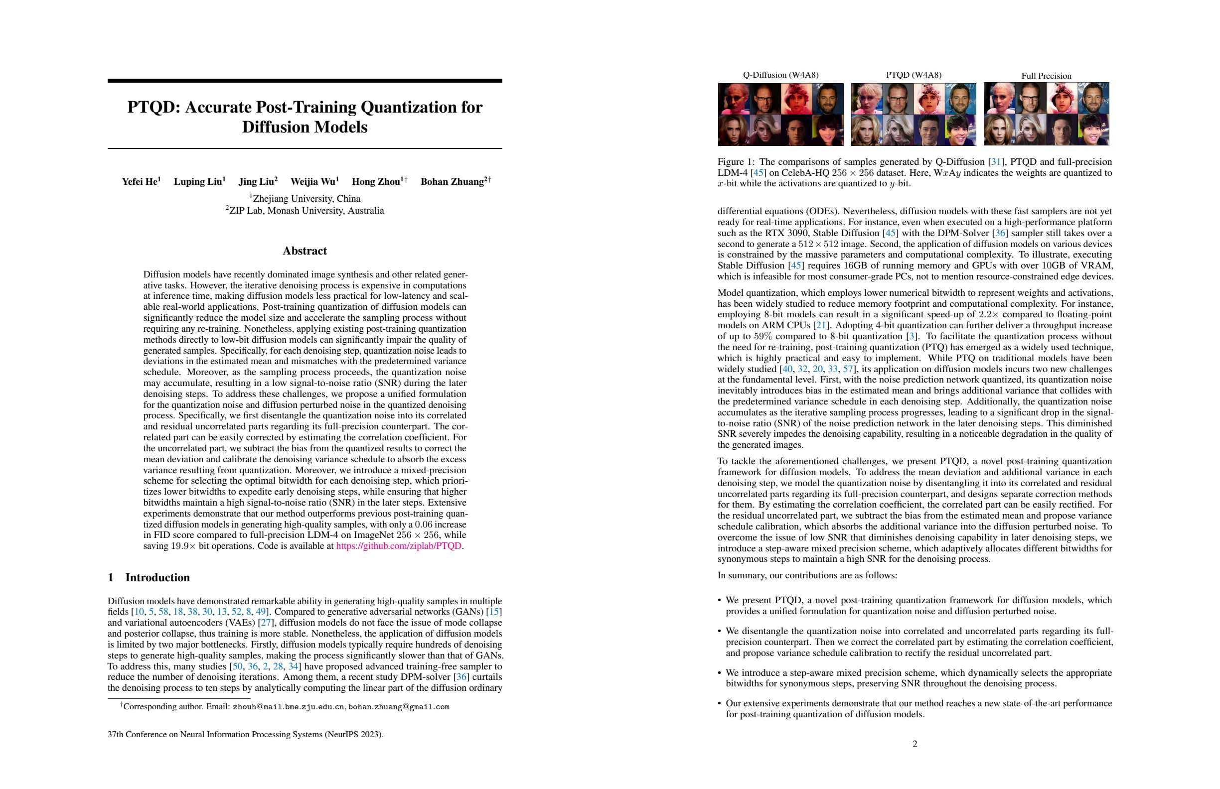 PTQD: Accurate Post-Training Quantization for Diffusion Models