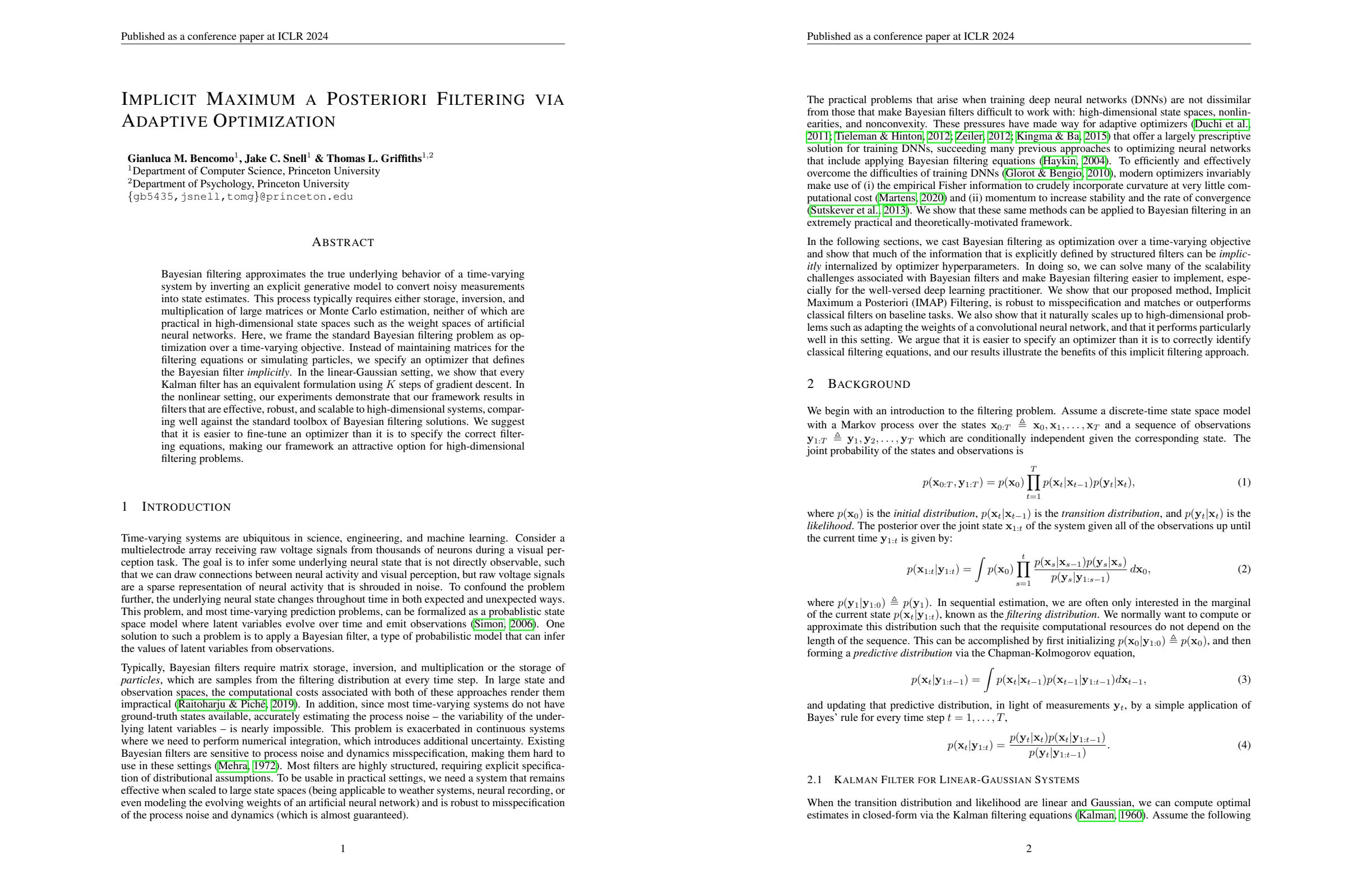 Implicit Maximum a Posteriori Filtering via Adaptive Optimization
