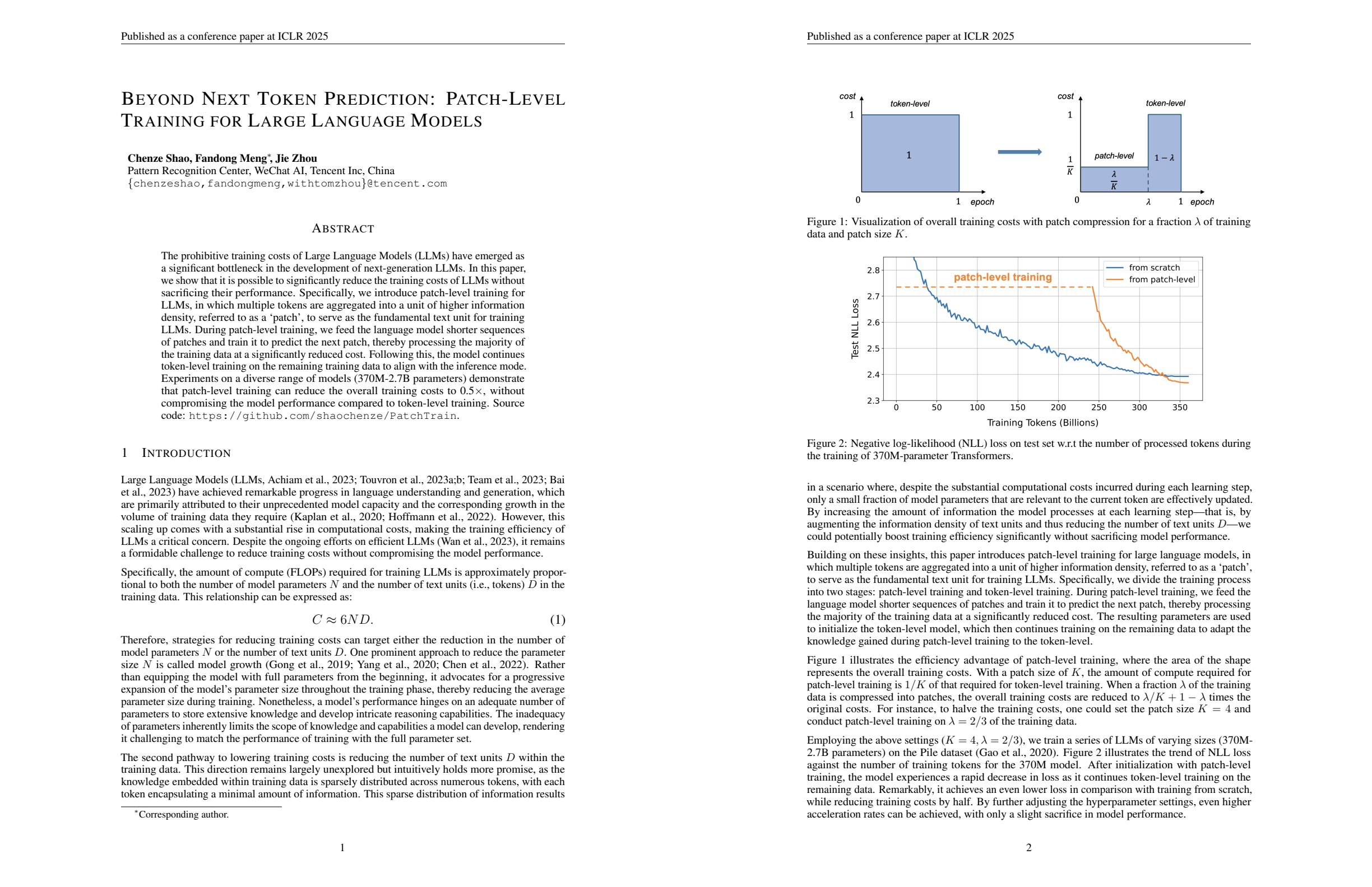 Beyond Next Token Prediction: Patch-Level Training for Large Language ...