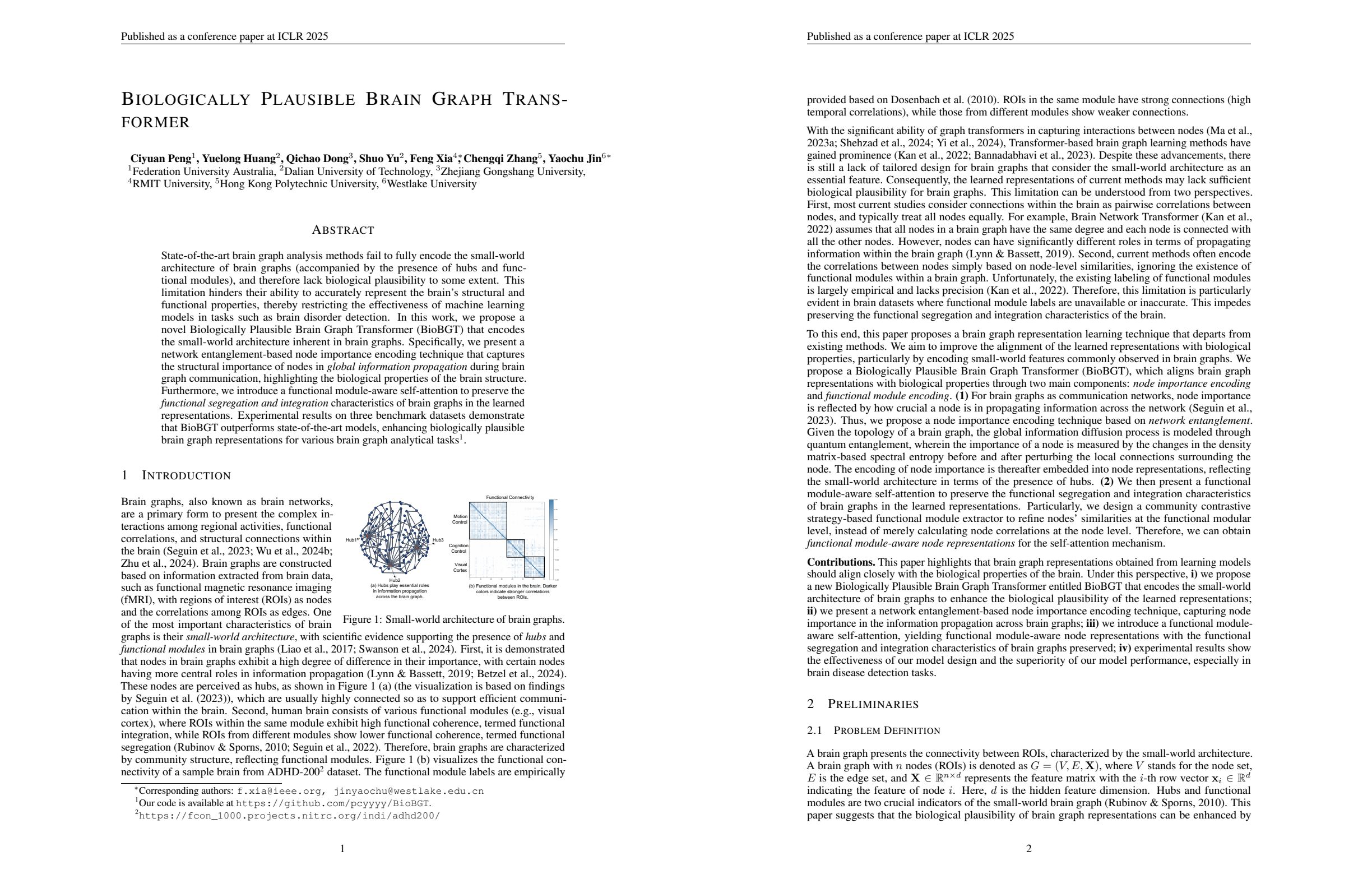 Biologically Plausible Brain Graph Transformer