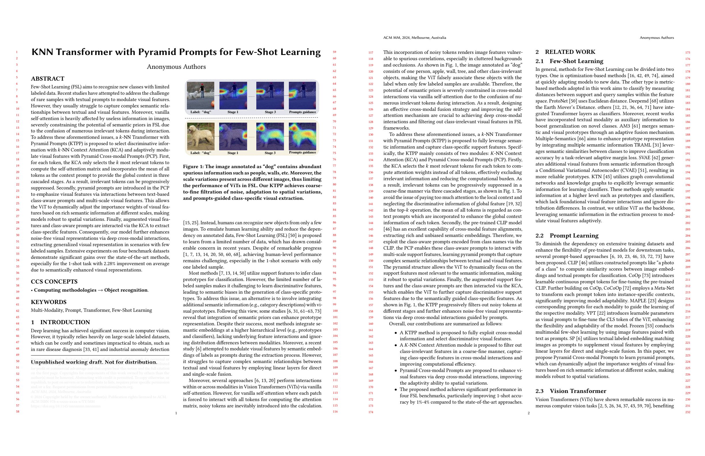 KNN Transformer with Pyramid Prompts for Few-Shot Learning