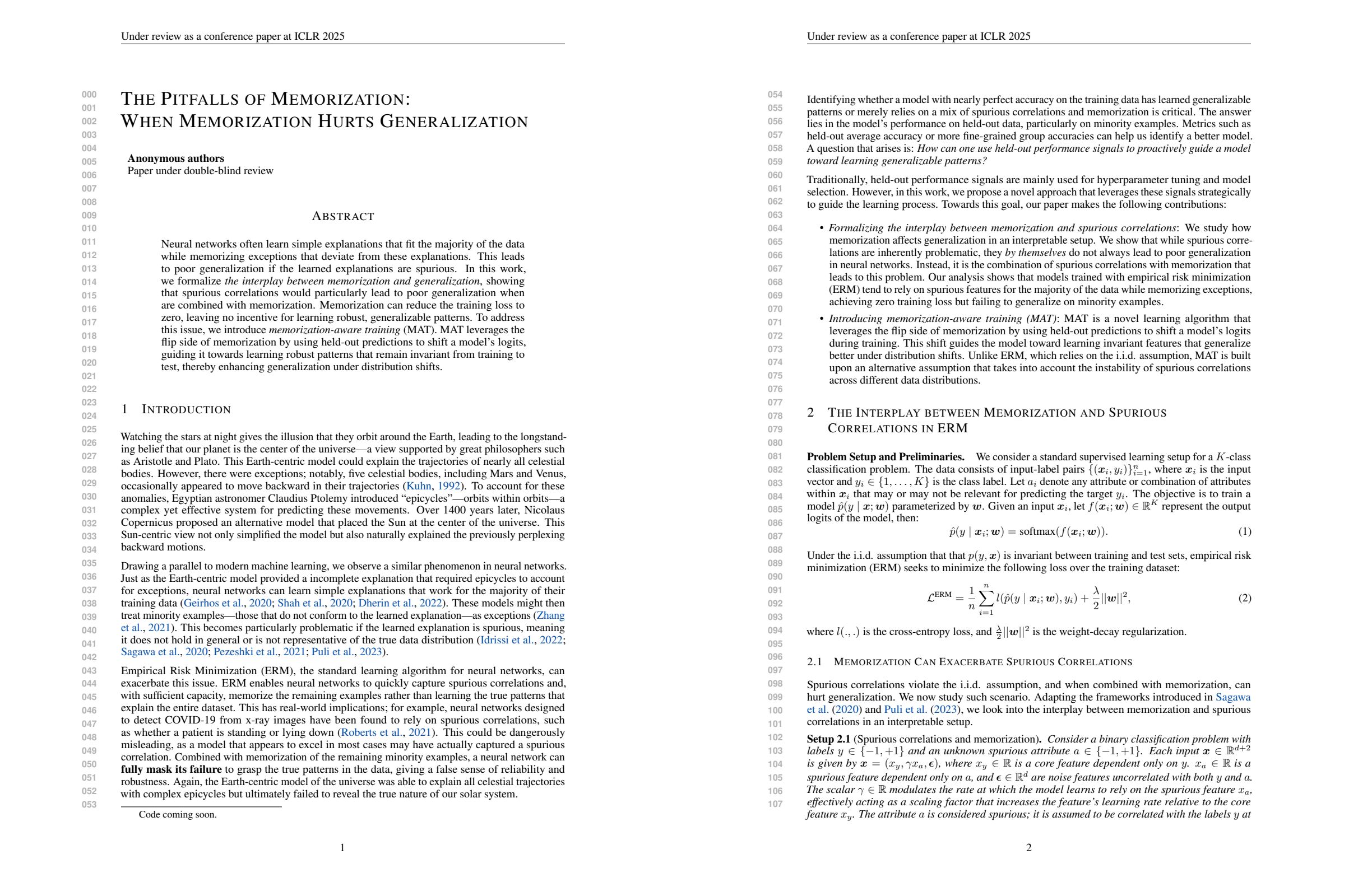 The Pitfalls of Memorization: When Memorization Hurts Generalization